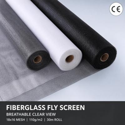 China Plain Woven Screen Fiberglass Fly Screen Wire 028mm Strong Mesh Designed To Prevent Insect Entry In Commercial Buildings for sale