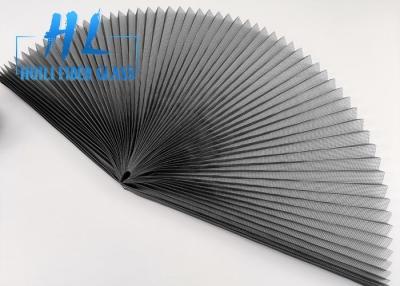 China Polyester 15mm 20mm Grey Flower Pleated Mesh For Sliding Systems for sale