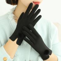 China Black Women Winter Warm Woolen Hand Gloves Touch Screen Sensitive Mittens for sale