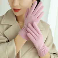 China Pink Girl 22x16cm Winter Warm Gloves Outdoor Nylon And Wool Knitted Mittens for sale