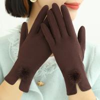 China Dark Red Acrylic 55g Women Touch Screen Gloves , Warm Cycling Gloves for sale