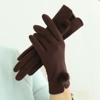 China Dark Red Acrylic 55g Women Touch Screen Gloves , Warm Cycling Gloves for sale