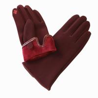 China Polyester Winter Warm Gloves Fashion Classic Red Stretch for sale