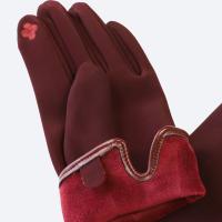 China Polyester Winter Warm Gloves Fashion Classic Red Stretch for sale