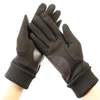 China Black Color PU 22x16cm Winter Warm Gloves For Women for sale