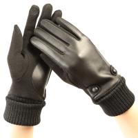 China Black Color PU 22x16cm Winter Warm Gloves For Women for sale