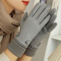 China Black Color PU 22x16cm Winter Warm Gloves For Women for sale