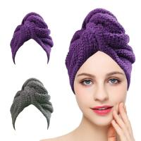 China 300gsm Super Absorbent Microfiber Plopping Cap / Magic Fast Drying Hair Towel for sale