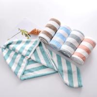 China Super Dry Stripe Microfiber Hair Turban Towel For Travel for sale