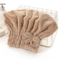 China Easy Wear 400gsm Coral Fleece Hair Towel Super Soft Custom Design for sale