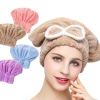 China Easy Wear 400gsm Coral Fleece Hair Towel Super Soft Custom Design for sale