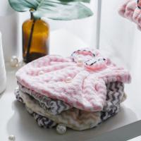 China Easy Wear 400gsm Coral Fleece Hair Towel Super Soft Custom Design for sale