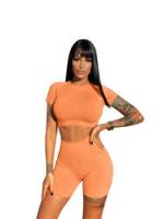 China Hot Sale Sports Yoga Clothing Gym Fitness Wear High Waisted Workout Shorts Custom Yoga Set for sale