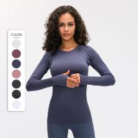 China Custom Women Long Sleeve Yoga Tops Wholesale Girls Workout Sports Shirt Women Fitness Active Wear T Shirt for sale
