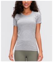 China Women Slim Fit Short Sleeve Sports T Shirts Workout Yoga Tops Comfortable Active Wear Training Gym T Shir for sale