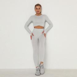 China Women&prime;s Seamless Breathable Long Sleeve Yoga Sportswear Sport Suit Clothes Gym Wear Set Fitness Yoga Wear 2023 for sale