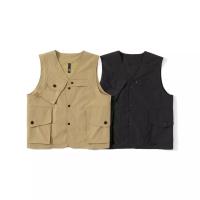 China Vintage Fall Fashion Multi Pocket Solid Casual Cargo Sleeveless Vest for sale