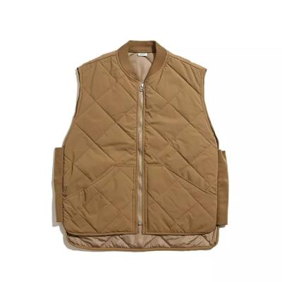 China Winter Solid Men&prime; S Diamond Quilted Zipper Sleeveless Jacket Vest for sale