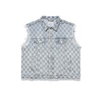 China Fall Plaid Denim Sleeveless Men&prime; S Cardigan Vest for sale