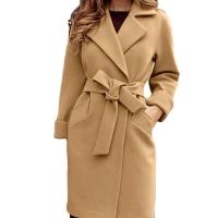 China Fashion Wholesale Ladies Wool Plus Size Design Long Jackets Coats Casual Jacket Oversize Coats with Tie for Women Woolen Knitted for sale