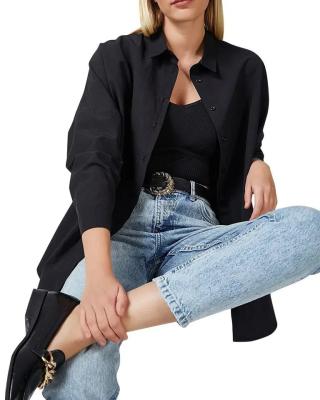 China Fashion Women&prime;s Long-Sleeved Shirt Solid Color Button up Shirt Loose Casual for sale