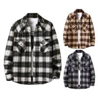 China Men Flannel Plaid Shirt Cotton-Padded Thermal Shirts Mens Sports Shirts Fall for sale