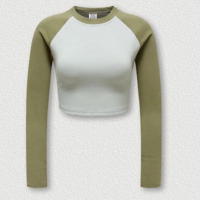 China Autumn and Winter American Retro Color Contrast Long-Sleeved Spice Girls Short Women&prime;s T-Shirt Custom Logo for sale