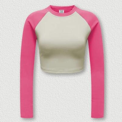 China American Retro Multi-Color Long Sleeve Short Women&prime;s T-Shirt Manufacturers Wholesale Support Set Logo for sale
