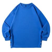 China 2023 Spring New Solid Color Heavy Round Neck Hoodie Loose Fashion Couple Clothes Men&prime;s and Women&prime;s Long-Sleeved T-Shirt for sale