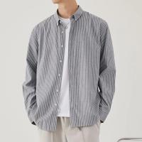 China Men&prime;s 2023 Spring and Autumn New Business Lapel Shirt Men&prime;s Striped Cardigan Long-Sleeved Casual Men&prime;s Shirt for sale