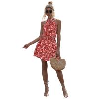 China Anti Static Floral Casual Dress Sleeveless V Neck Split Stylish Style for sale