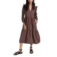China Casual Dresses View Larger Imageadd to Compareshareladies Poplin V Neck Dress for Women Long Sleeve Clothing Manufacturers Elegant Striped Print Custom Lo for sale