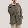 China Oversize Women Hoodies Solid Color Relaxed Hoodie Custom Logo Fashionable Ladies Button Front Hoodies for sale