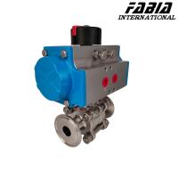China Clamp Ptfe Lined Ball Valve With Double Acting Pneumatic Actuator for sale