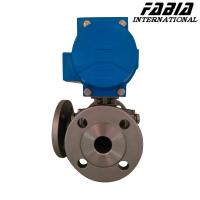 China Pneumatic Three-Way Flange Ball Valve with Single/Double Action Pneumatic Ball Valve for sale