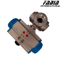 China Pneumatic Three-Way Ball Valve With Wedge Sealing for sale