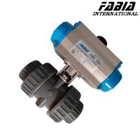 China Pneumatic Double Command Ball Valve with PVC Body for sale