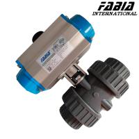 China Pneumatic Double Command Ball Valve with PVC Body for sale