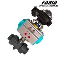 China Pvc  Pneumatic Operated Ball Valve Soft Seated Valves Pneumatic Ball Valve for sale