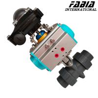 China Pvc  Pneumatic Operated Ball Valve Soft Seated Valves Pneumatic Ball Valve for sale