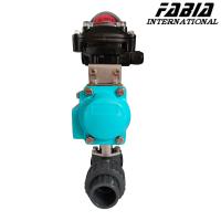 China Pvc  Pneumatic Operated Ball Valve Soft Seated Valves Pneumatic Ball Valve for sale