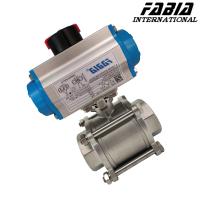 China Pneumatic 3-Piece Ball Valve With Internal Thread For Pipeline Control for sale