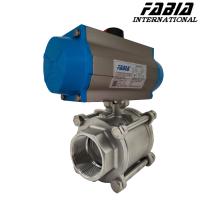 China Pneumatic 3-Piece Ball Valve With Internal Thread For Pipeline Control for sale