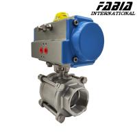 China Pneumatic 3-Piece Ball Valve With Internal Thread For Pipeline Control for sale