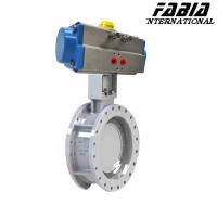 China 6 Inch 10 Inch Flanged Pneumatic Butterfly Valve Stainless Steel for sale