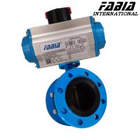 China Pneumatic Rubber Lined Flanged Rubber Butterfly Valve for sale