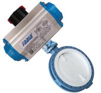 China Fluorine Lined Flanged Pneumatic Butterfly Valve for sale