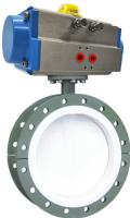 China Fluorine Lined Flanged Pneumatic Butterfly Valve for sale