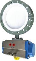China Fluorine Lined Flanged Pneumatic Butterfly Valve for sale