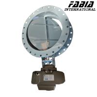 China 80mm 75mm 65mm Electric Carbon Steel Flanged Ventilation Butterfly Valve for sale